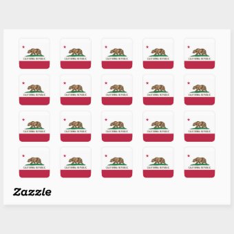 California Flag Square Sticker | Zazzle
