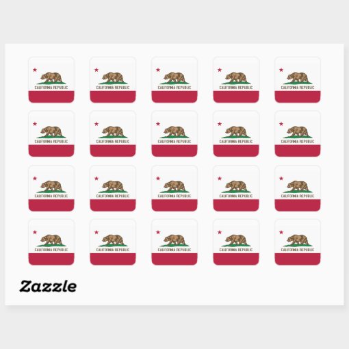 California Flag Square Sticker | Zazzle