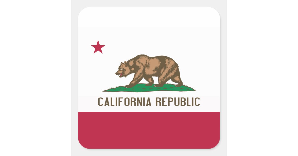 California Flag Square Sticker | Zazzle