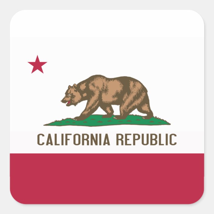 California Flag Square Sticker | Zazzle.com