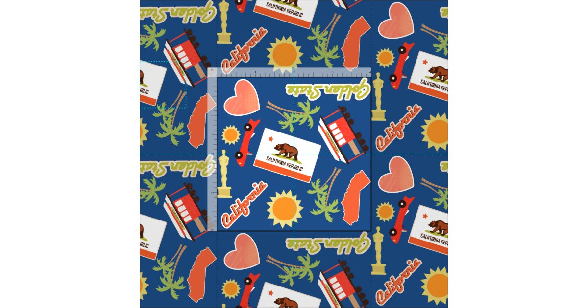 California Fun Pattern Fabric | Zazzle