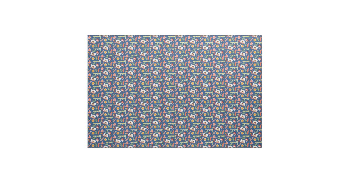 California Fun Pattern Fabric | Zazzle