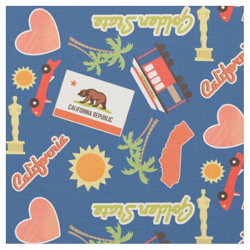 California Fun Pattern Fabric | Zazzle