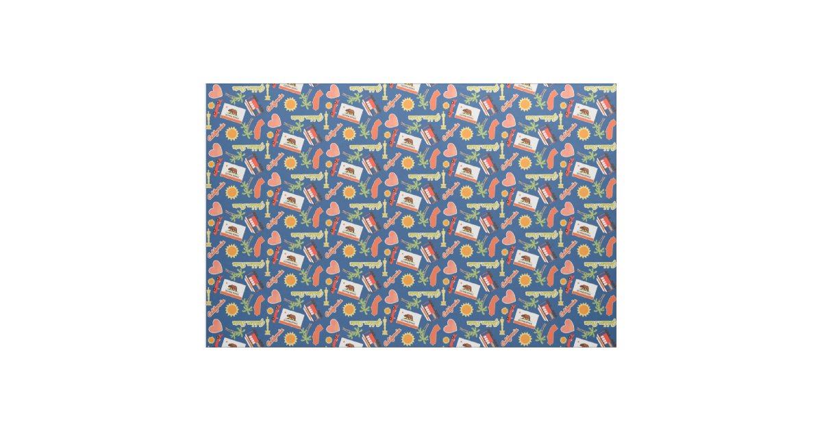 California Fun Pattern Fabric | Zazzle