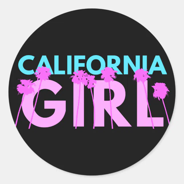 California Girl Classic Round Sticker | Zazzle