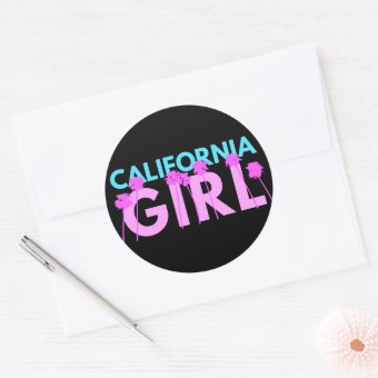 California Girl Classic Round Sticker | Zazzle