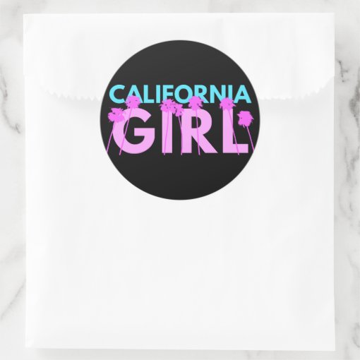 California Girl Classic Round Sticker | Zazzle
