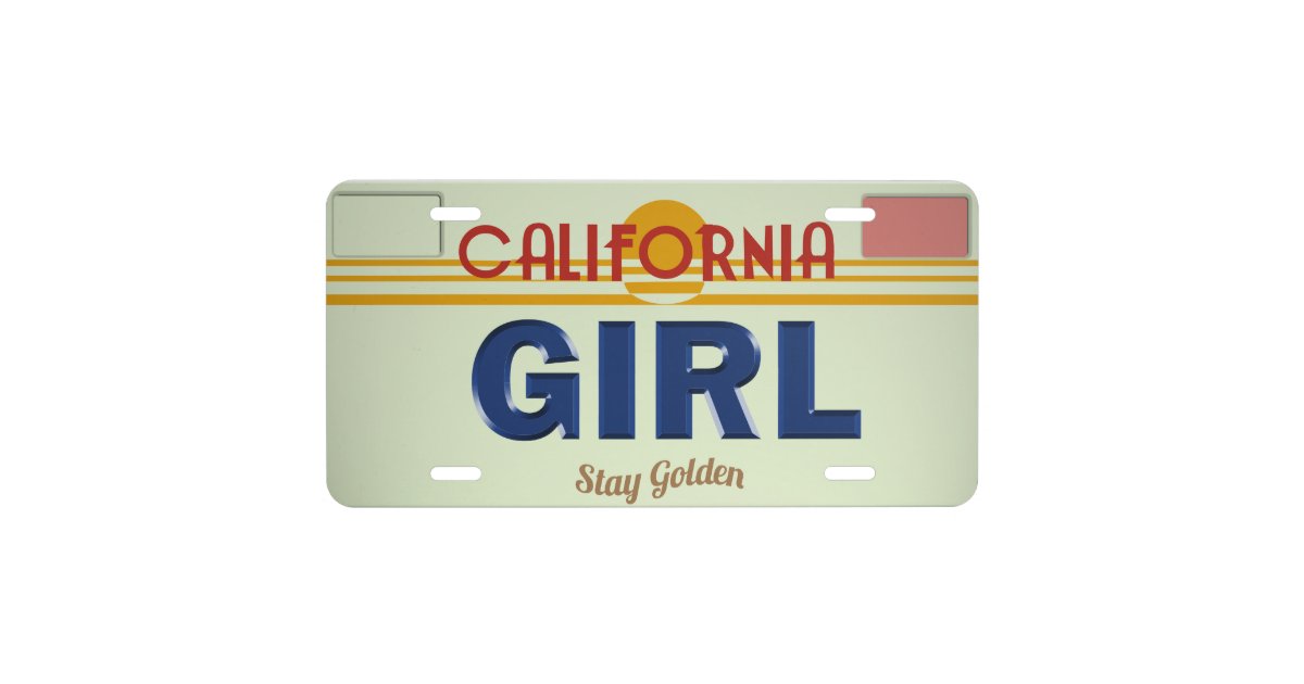 California Girl License Plate | Zazzle