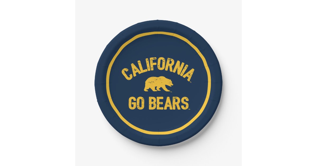 California Go Bears Gold Paper Plates | Zazzle