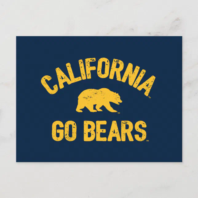 California Go Bears Gold Postcard | Zazzle