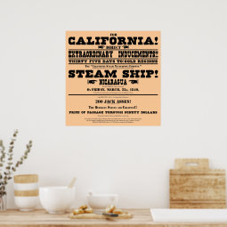 California Gold Rush Handbill Poster | Zazzle