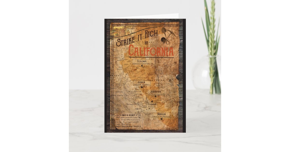 California Gold Rush Poster Note Card | Zazzle