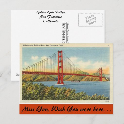 California, Golden Gate Bridge Postcard | Zazzle