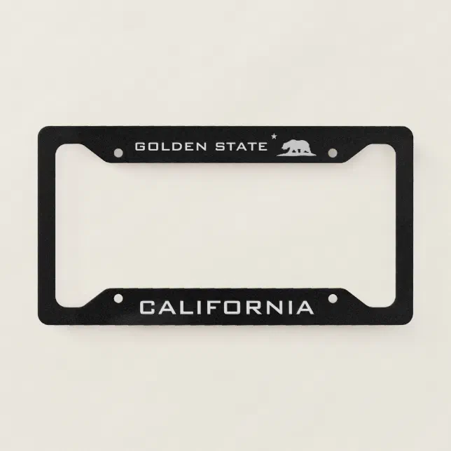 California Golden State With Logo License Plate Frame | Zazzle