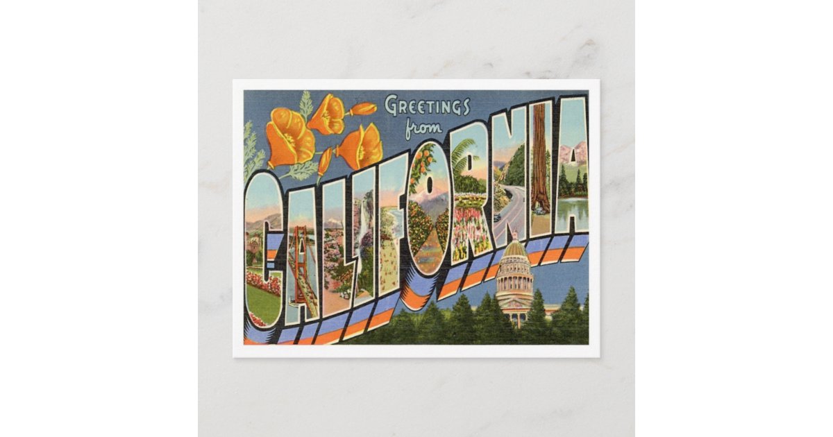 California Greetings From US States Postcard | Zazzle