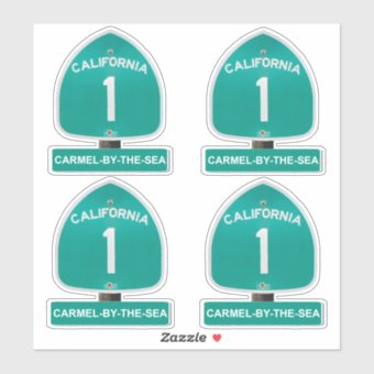 California Highway 1 Carmel-By-The-Sea stickers | Zazzle