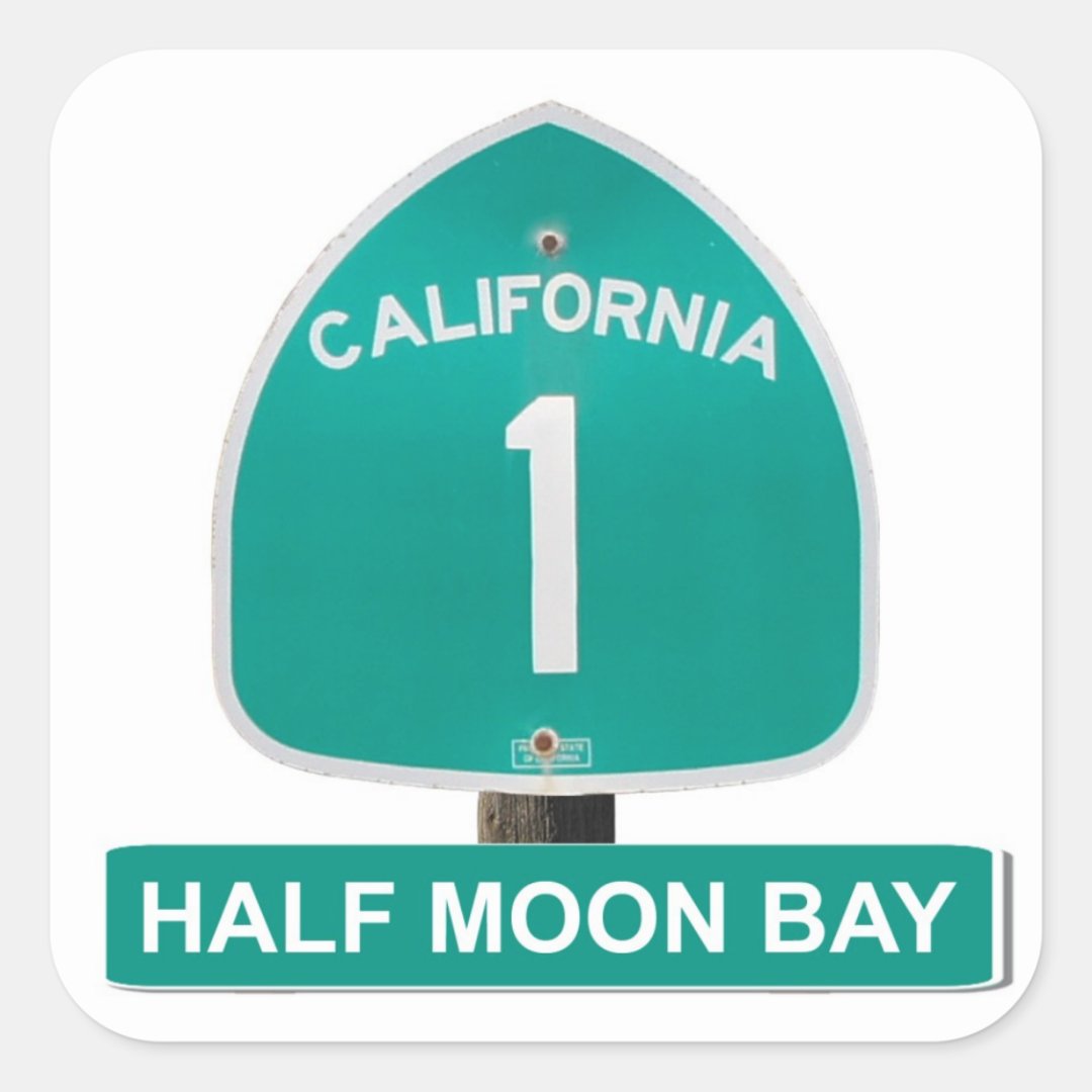 California Highway 1 Half Moon Bay Stickers | Zazzle