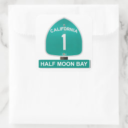 California Highway 1 Half Moon Bay Stickers | Zazzle
