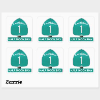 California Highway 1 Half Moon Bay Stickers | Zazzle