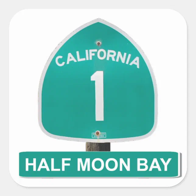 California Highway 1 Half Moon Bay Stickers | Zazzle