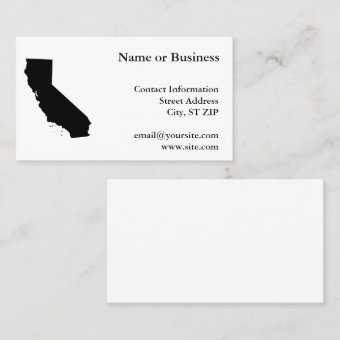 California in Black and White Business Card | Zazzle