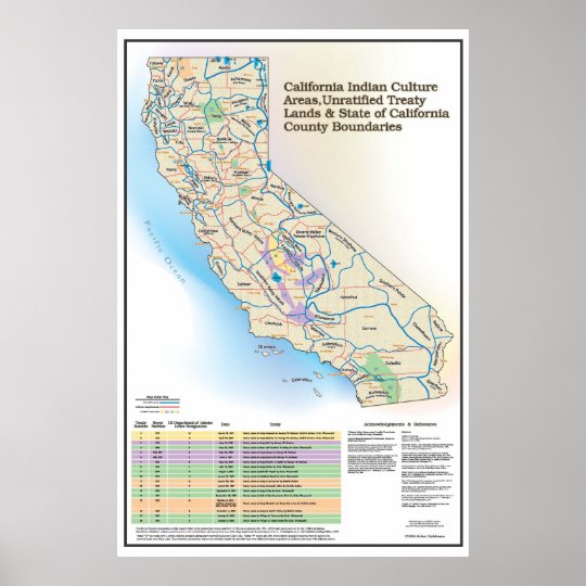 California Indian Culture Areas - Map Poster | Zazzle.com