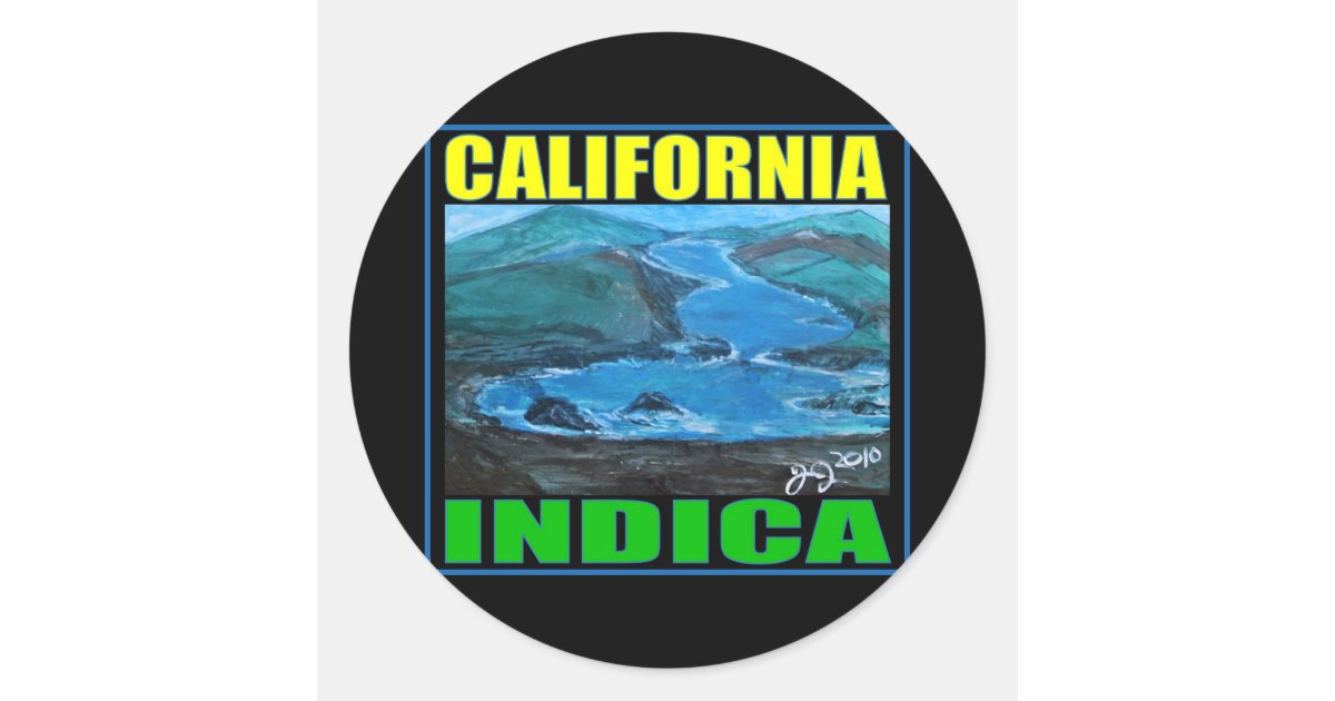 CALIFORNIA INDICA CLASSIC ROUND STICKER | Zazzle