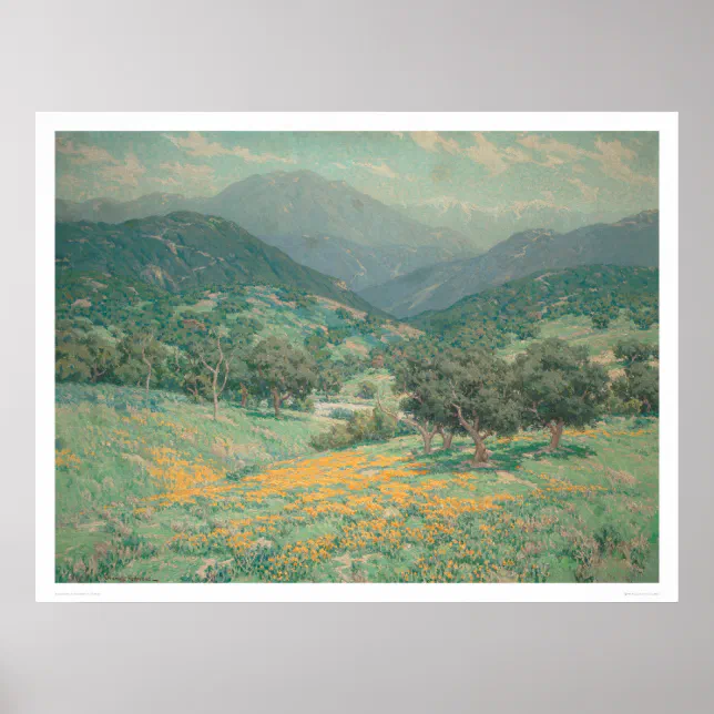 California landscape with Poppies (1213) Poster | Zazzle