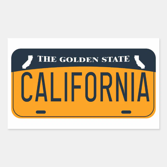 California Licence Plate, The Golden State Rectangular Sticker | Zazzle