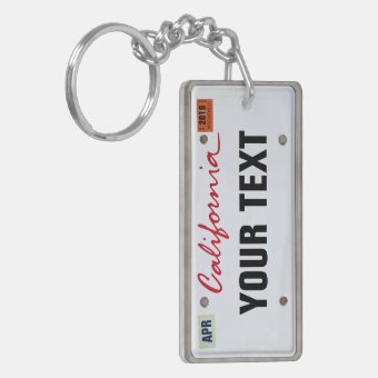 California License Plate (customizable) Keychain | Zazzle