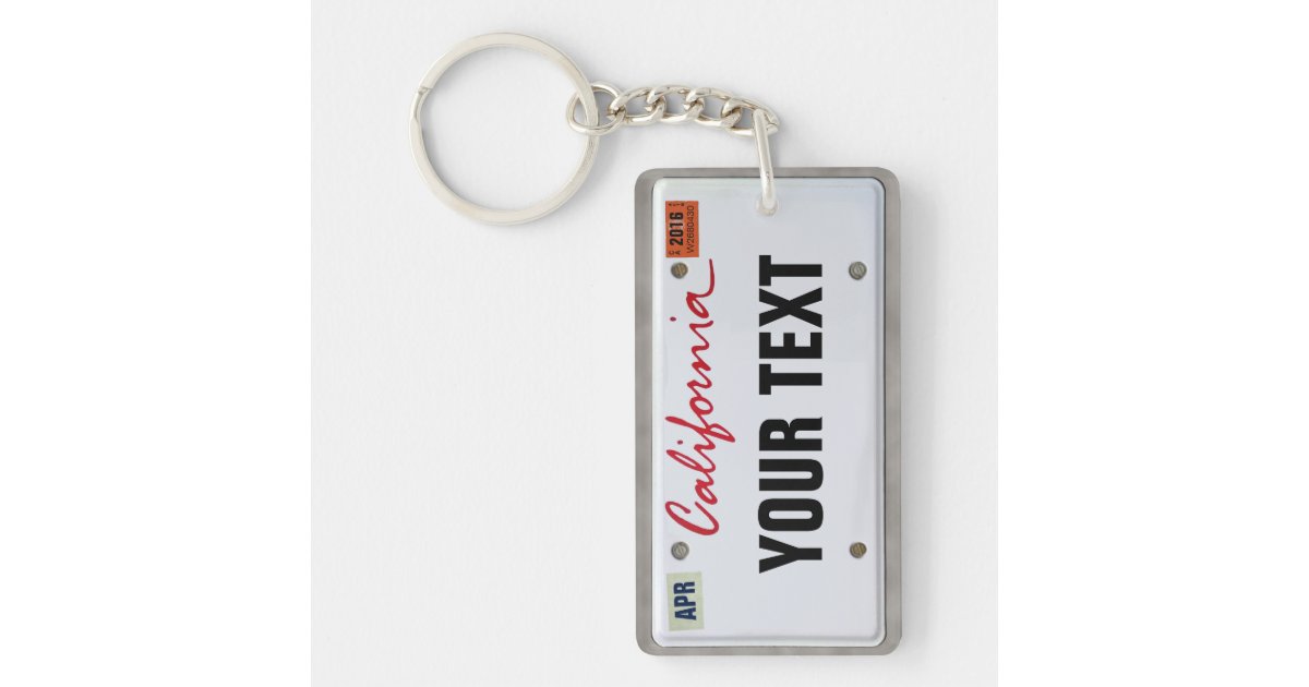 California License Plate (customizable) Keychain | Zazzle