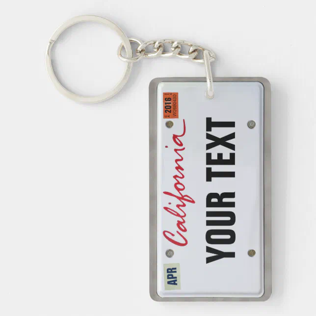California License Plate (customizable) Keychain | Zazzle