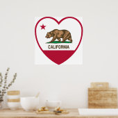 California Love - California Flag Heart Poster | Zazzle