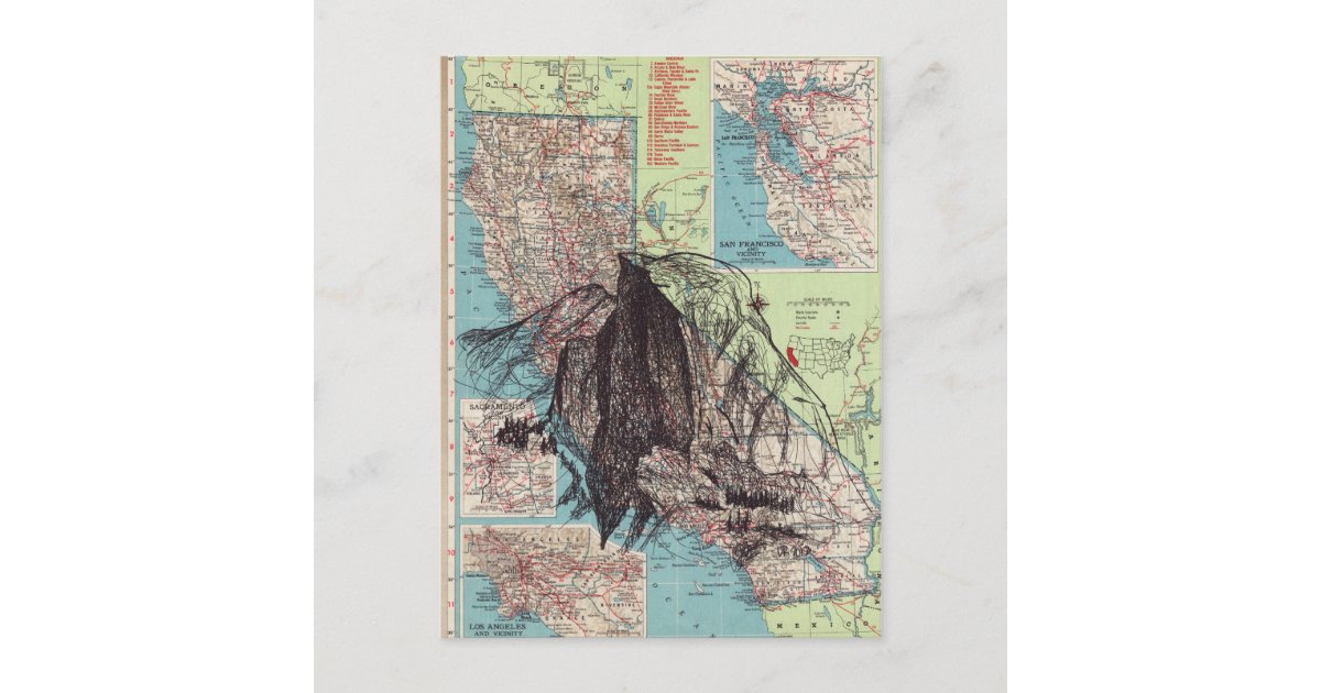 California Map Art Postcard | Zazzle
