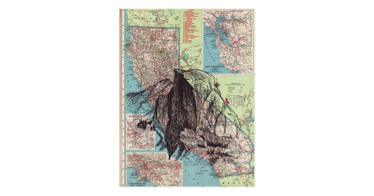 California Map Art Postcard | Zazzle.com
