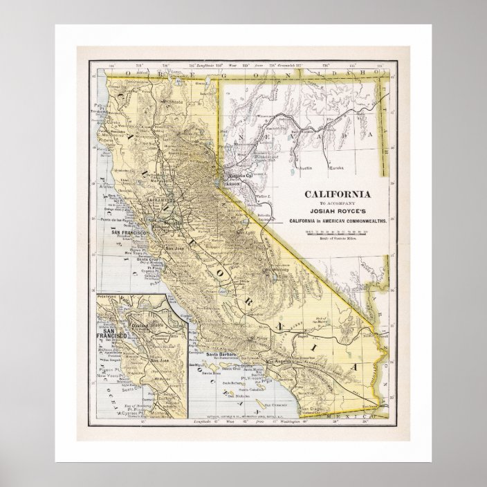 California Map from 1886 Poster | Zazzle.com