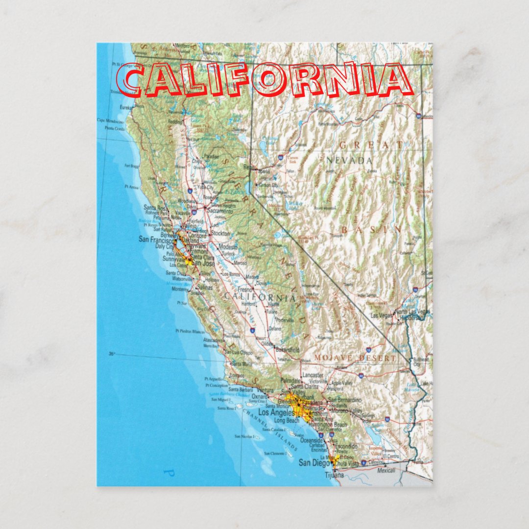 California Map Postcard | Zazzle