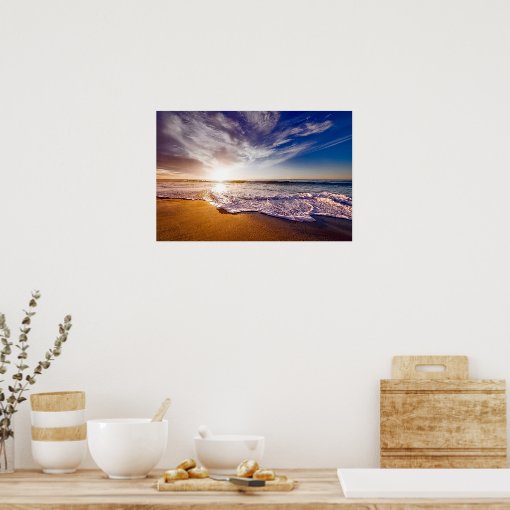 California Pacific Ocean sunset beach Poster | Zazzle