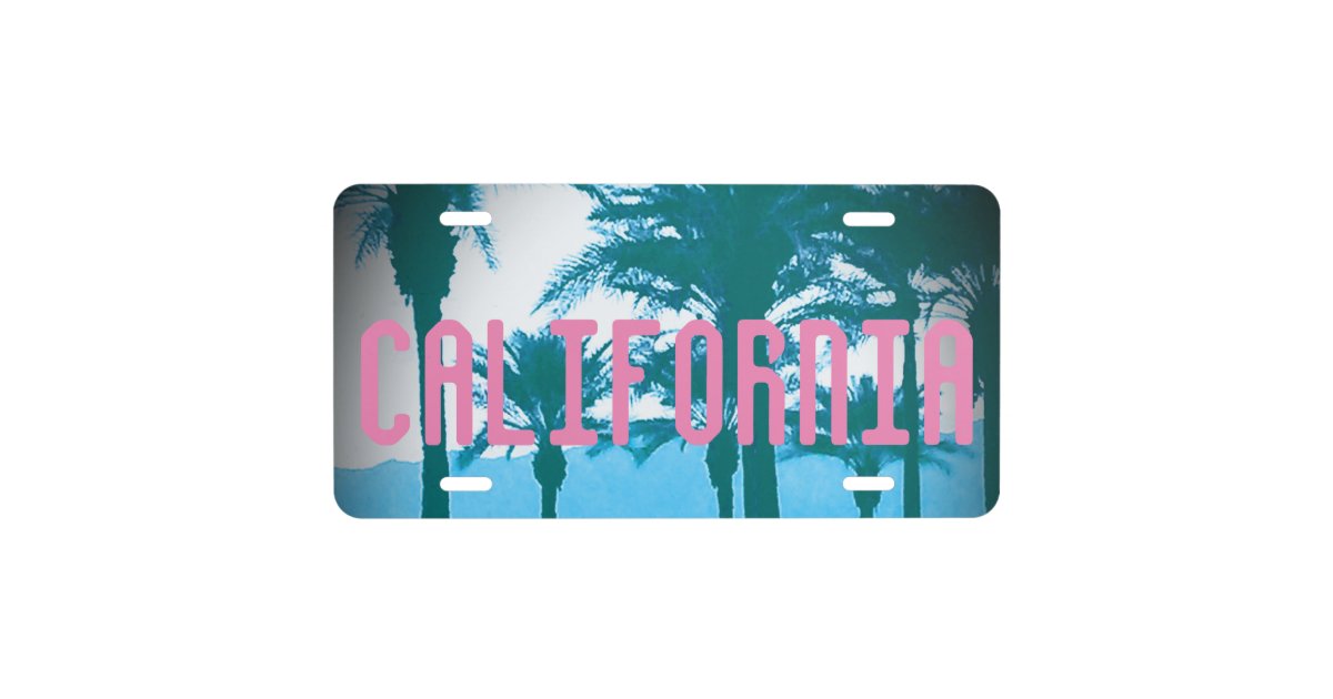 California Palm Trees Aluminum License Plate | Zazzle