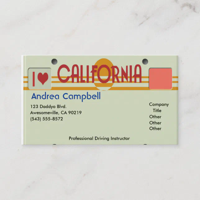 California Plates Business Card | Zazzle