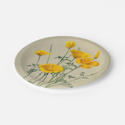 California Poppies Paper Plates | Zazzle