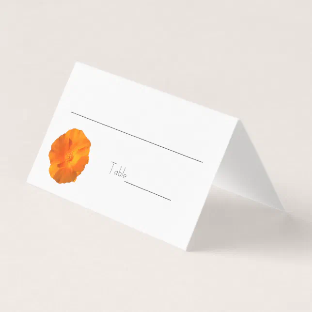 California Poppy Flower Place Cards | Zazzle
