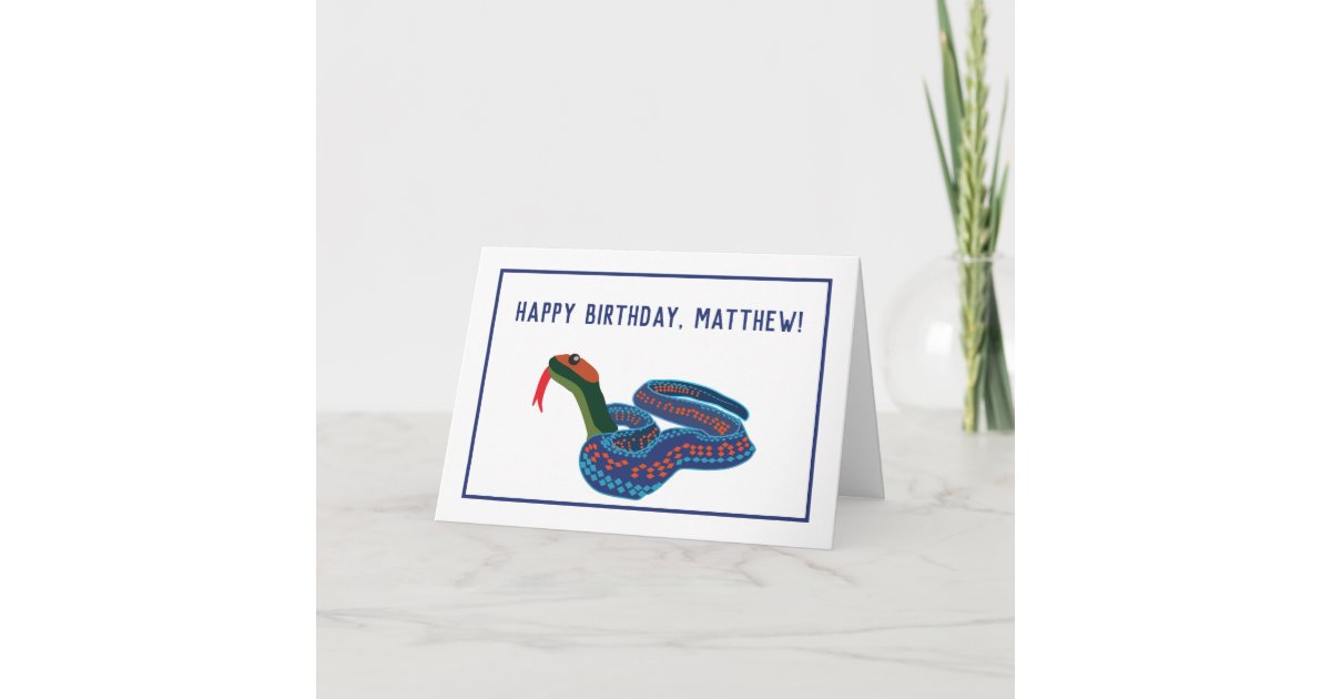 California Red Sided Garter Snake Birthday Card | Zazzle