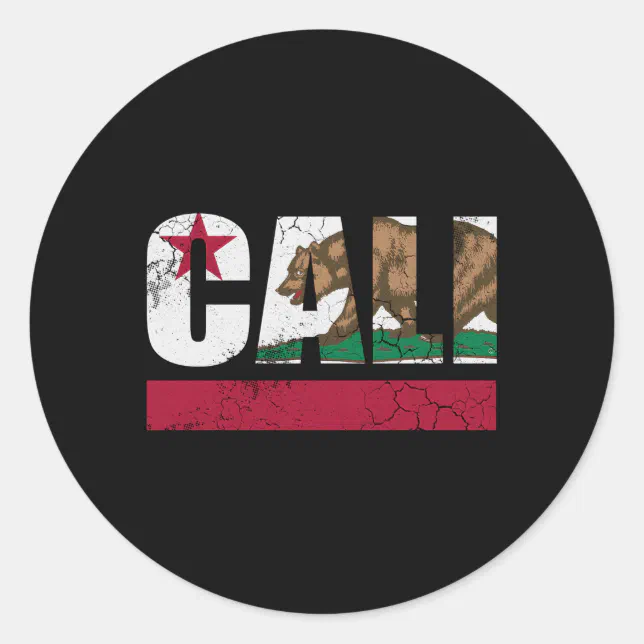 California Republic Cali Flag Fade Classic Round Sticker | Zazzle