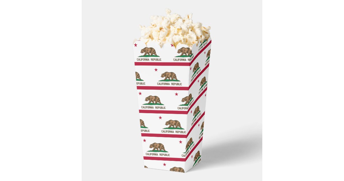 California Republic flag Birthday party popcorn Favor Boxes | Zazzle