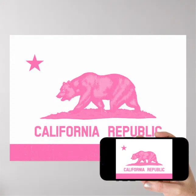 California Republic Flag (Pink) Poster | Zazzle