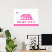 California Republic Flag (Pink) Poster | Zazzle