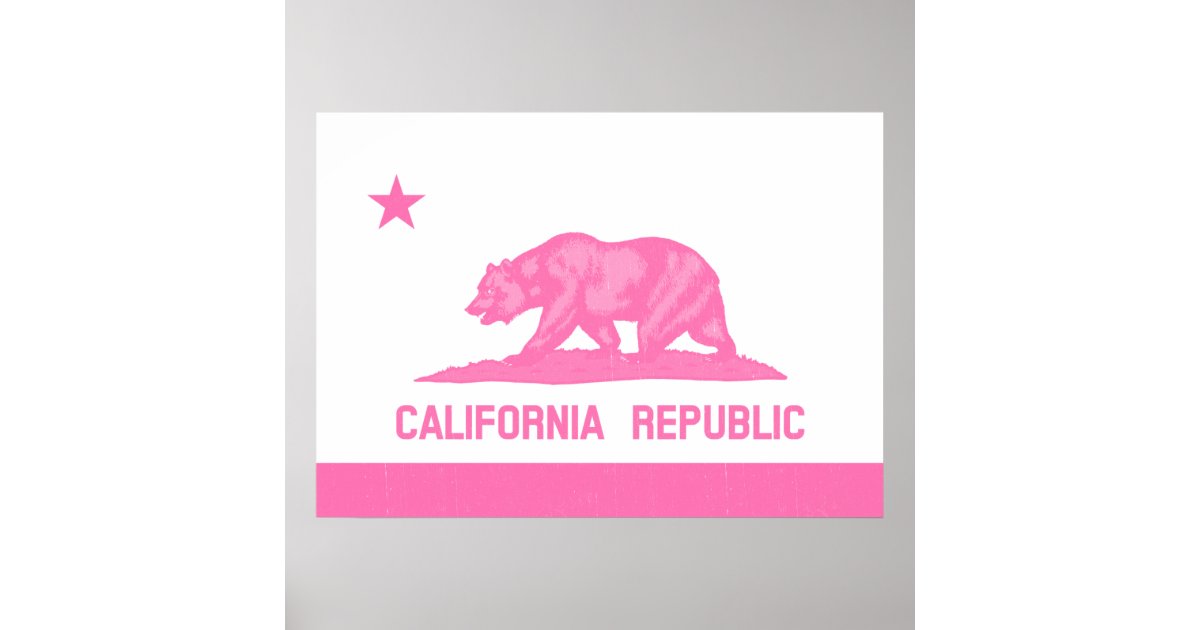 California Republic Flag (Pink) Poster | Zazzle