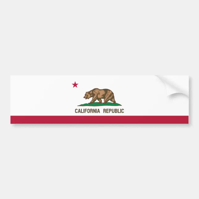 California Republic State Flag Bumper Sticker | Zazzle