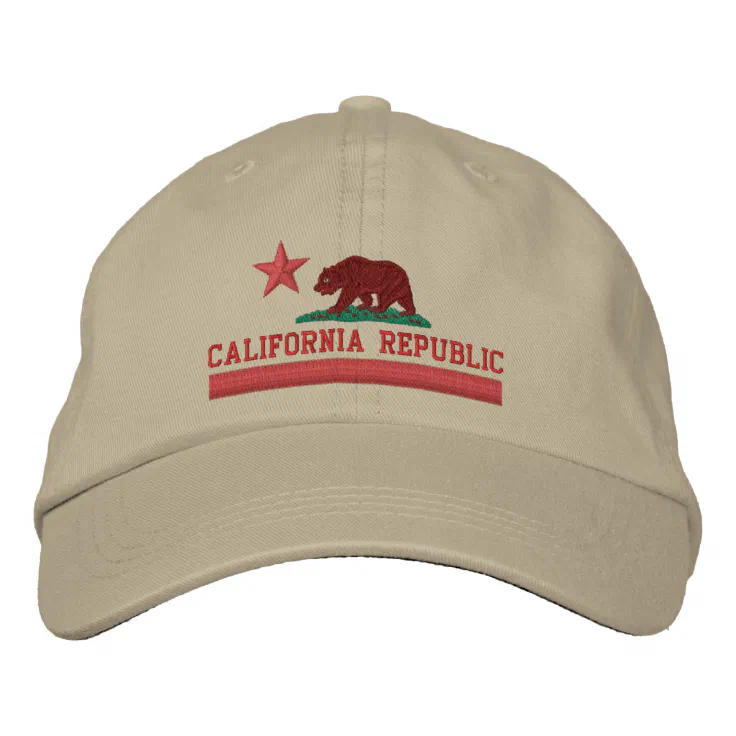 CALIFORNIA REPUBLIC State Flag Embroidered Cap | Zazzle